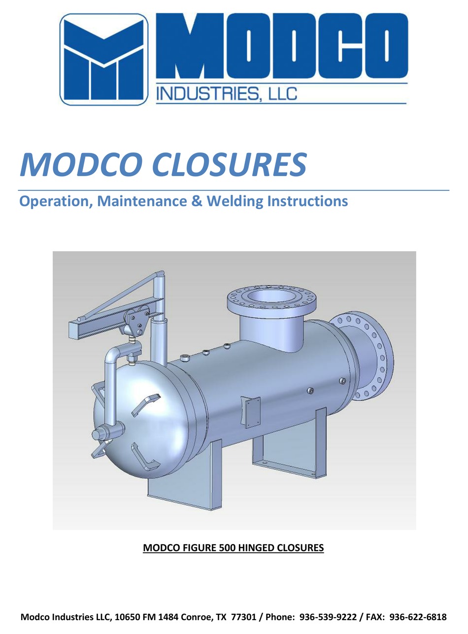 MODCO FIGURE 500 OPERATION AND MAINTENANCE MANUAL Pdf Download | ManualsLib