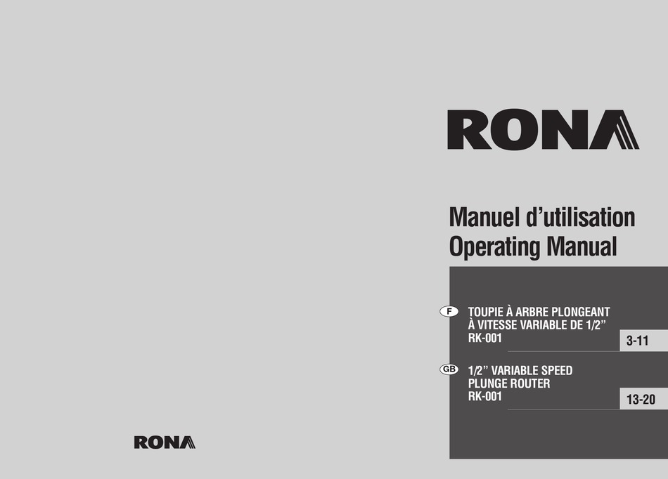 RONA RK-001 OPERATING MANUAL Pdf Download | ManualsLib