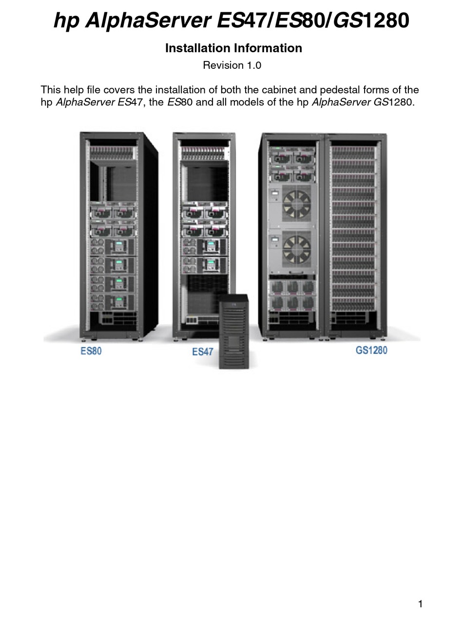 HP ALPHASERVER ES47 INSTALLATION INFORMATION Pdf Download | ManualsLib