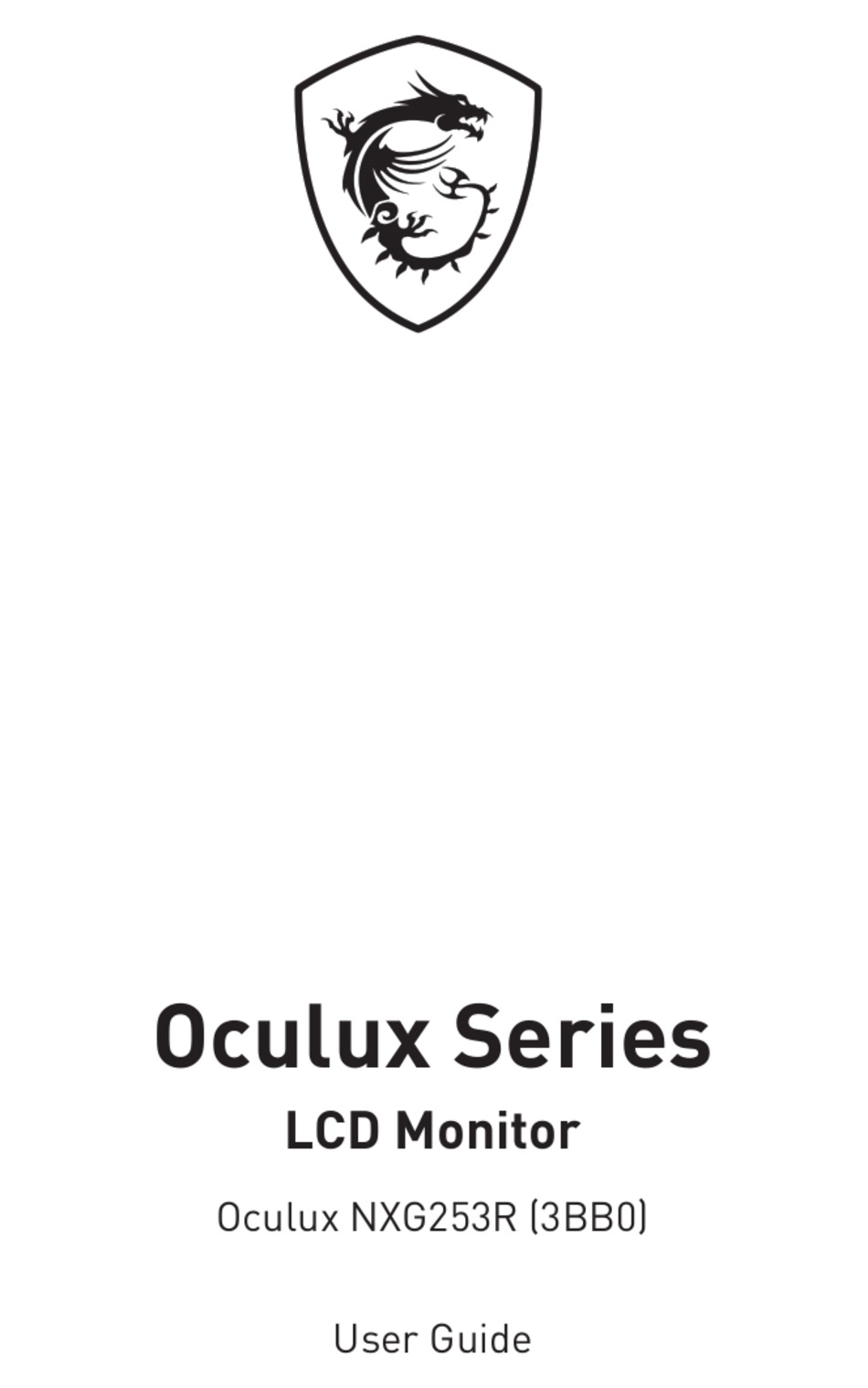 MSI OCULUX SERIES USER MANUAL Pdf Download | ManualsLib