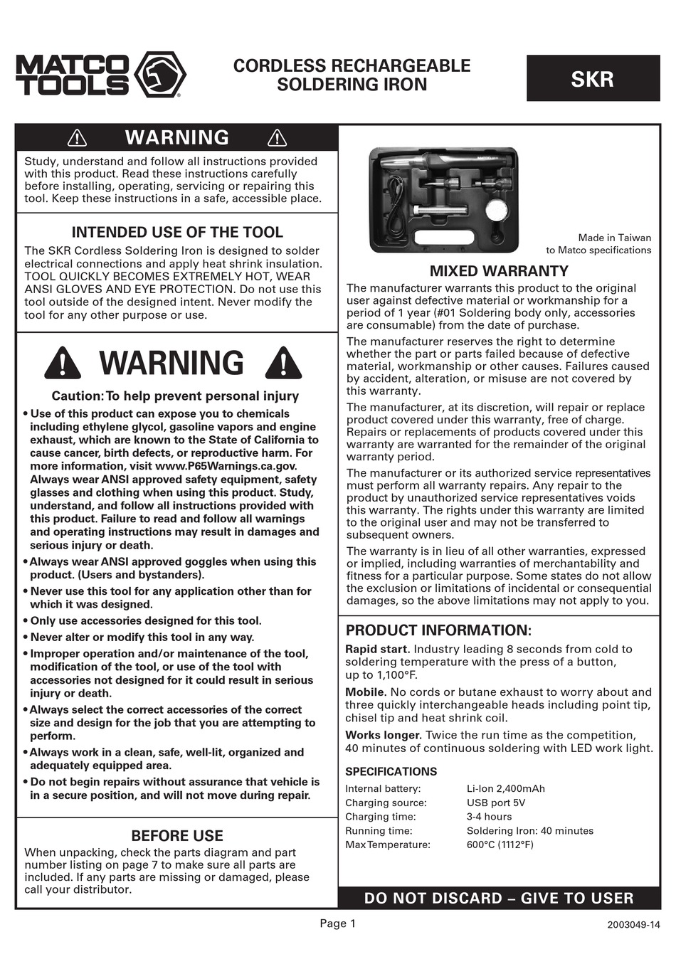 MATCO TOOLS SKR MANUAL Pdf Download ManuaLib matco-tools-skr-manual-pdf-download-manualib