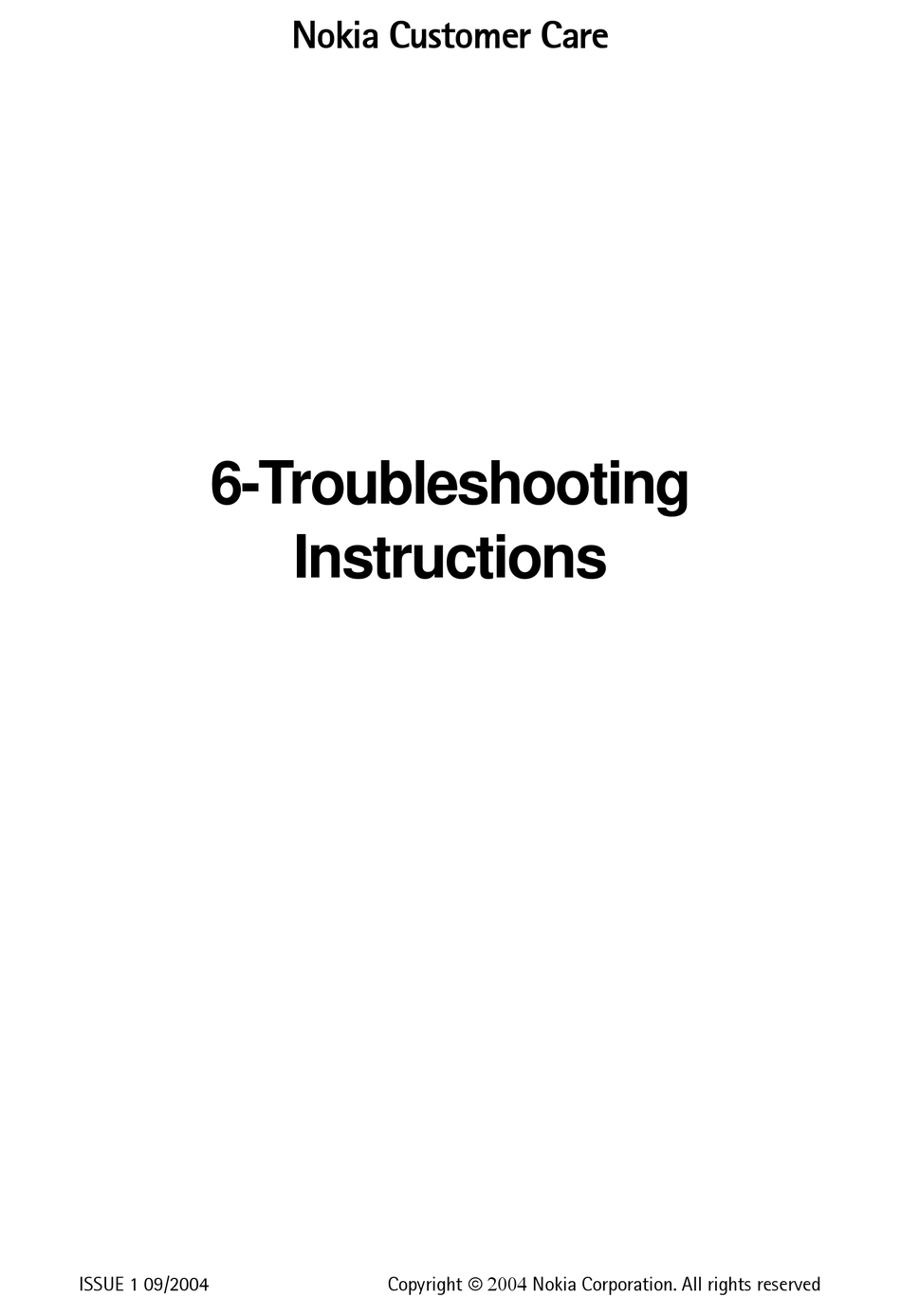 NOKIA RH-59 TROUBLESHOOTING INSTRUCTIONS Pdf Download | ManualsLib