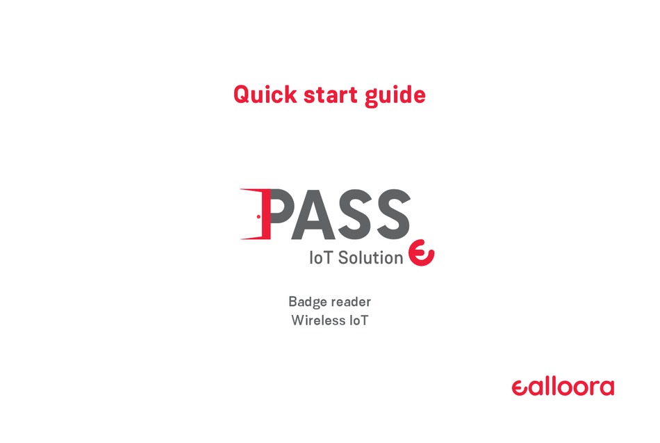 Ealloora Pass Quick Start Manual Pdf Download Manualslib