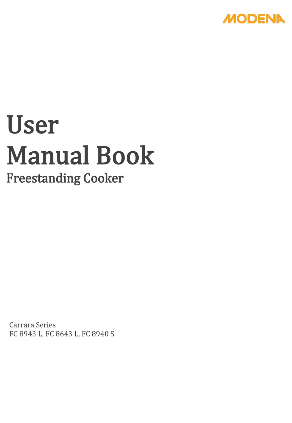 MODENA CARRARA SERIES USER MANUAL BOOK Pdf Download | ManualsLib