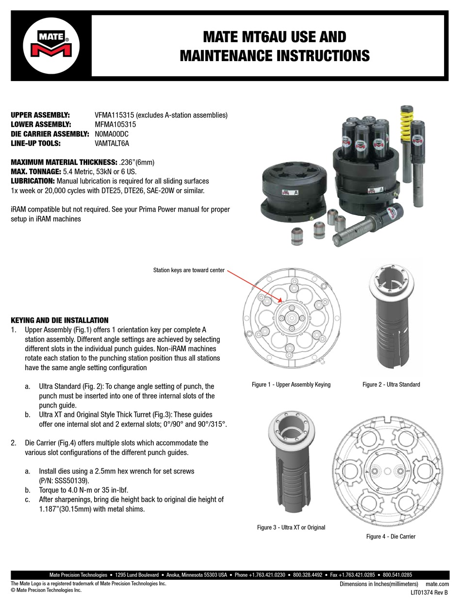 MATE MT6AU USE AND MAINTENANCE INSTRUCTIONS Pdf Download | ManualsLib