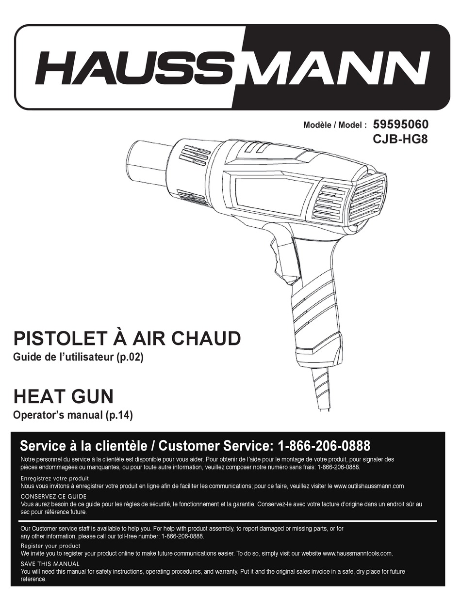 HAUSSMANN CJB-HG8 OPERATOR'S MANUAL Pdf Download | ManualsLib