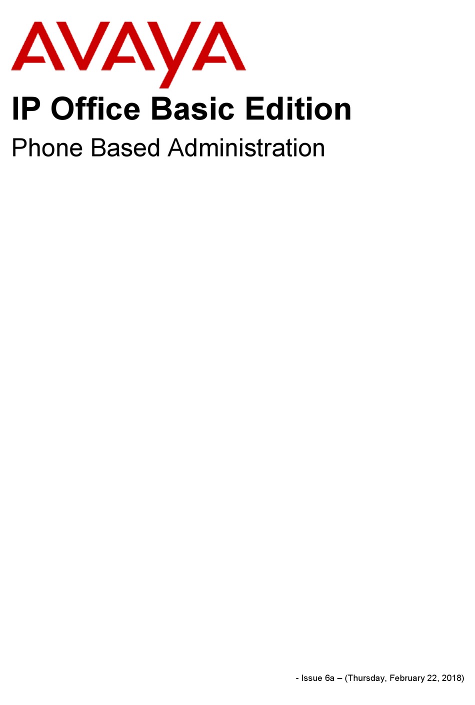 AVAYA IP OFFICE BASIC EDITION MANUAL Pdf Download | ManualsLib