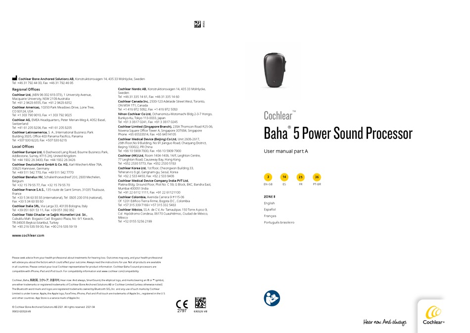 COCHLEAR BAHA 5 POWER USER MANUAL Pdf Download | ManualsLib
