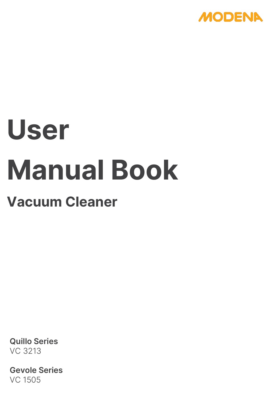 MODENA QUILLO SERIES USER MANUAL BOOK Pdf Download | ManualsLib