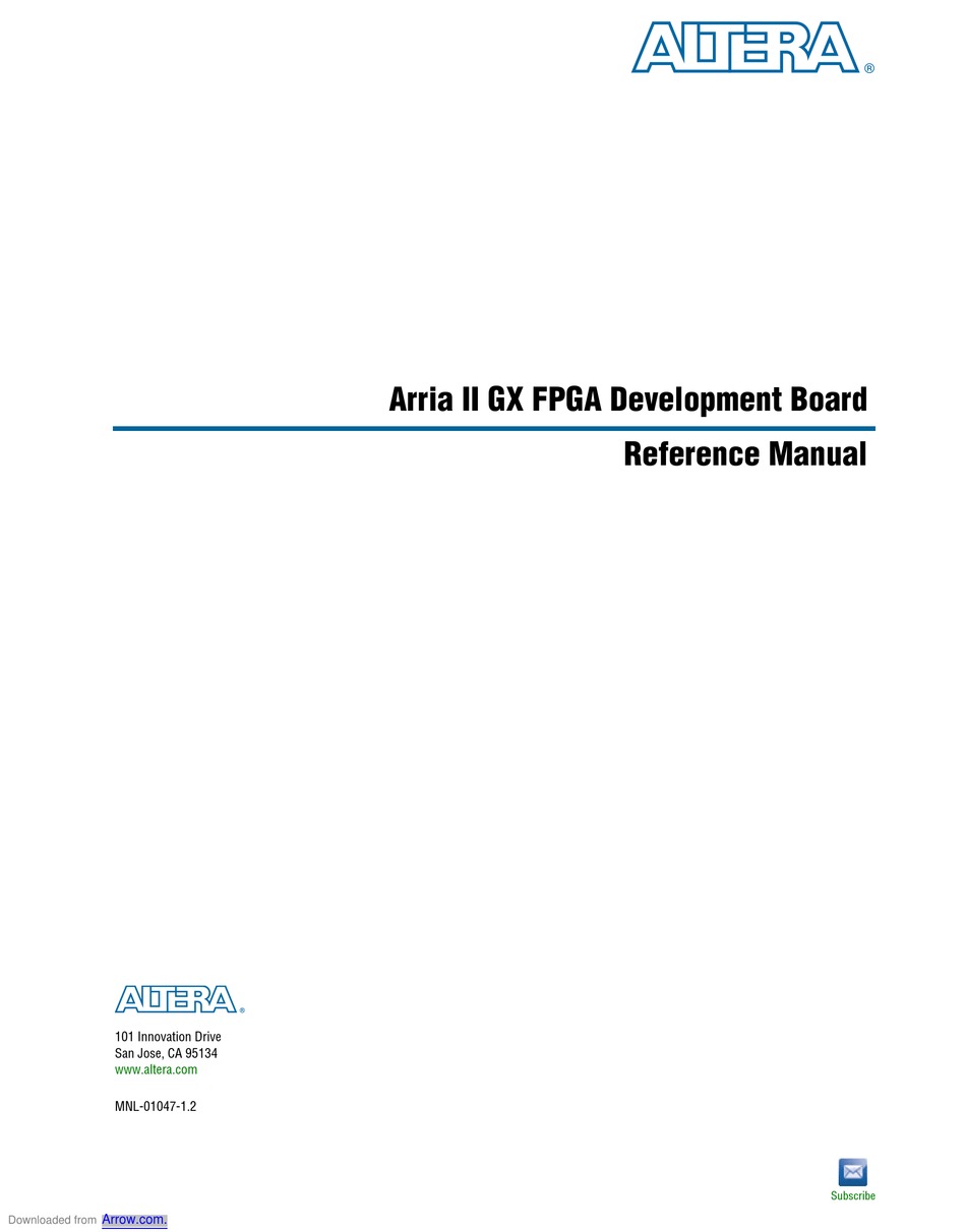 ALTERA ARRIA II GX REFERENCE MANUAL Pdf Download | ManualsLib