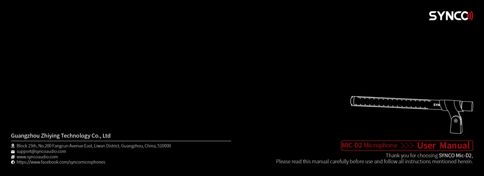 SYNCO MIC-D2 USER MANUAL Pdf Download | ManualsLib