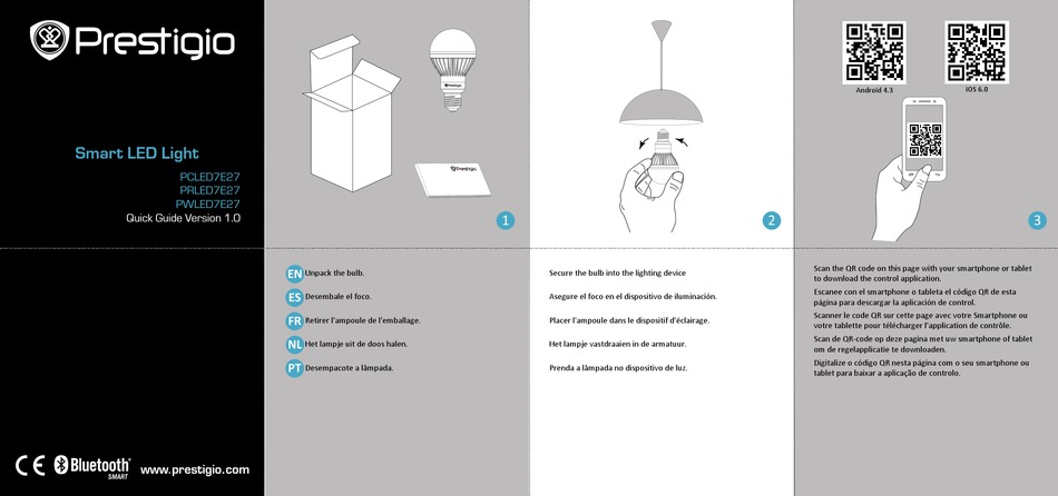 PRESTIGIO PCLED7E27 QUICK MANUAL Pdf Download | ManualsLib