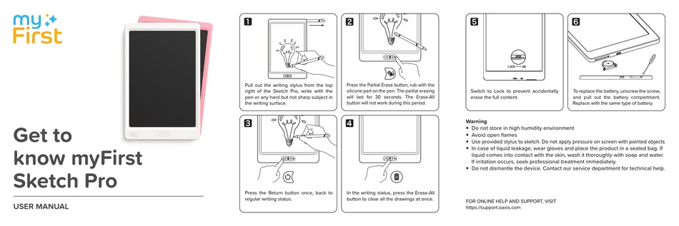 OAXIS MYFIRST SKETCH PRO USER MANUAL Pdf Download | ManualsLib