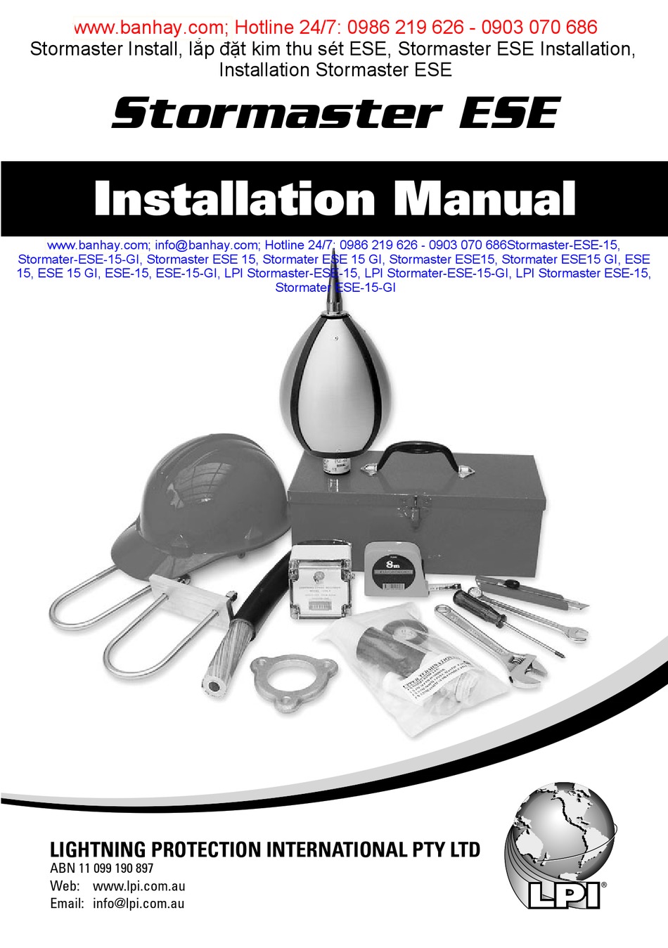 LIGHTNING PROTECTION INTERNATIONAL STORMASTER ESE INSTALLATION MANUAL ...