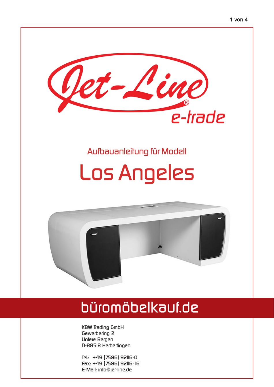 JET-LINE LOS ANGELES ASSEMBLY INSTRUCTIONS Pdf Download | ManualsLib