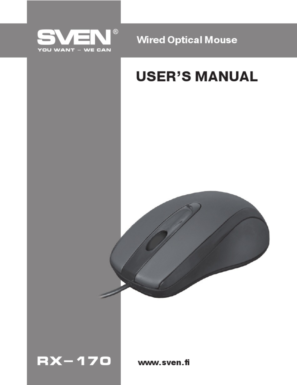 SVEN RX-170 USER MANUAL Pdf Download | ManualsLib