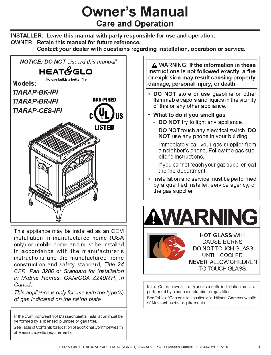 HEAT & GLO TIARAP-BK-IPI OWNER'S MANUAL Pdf Download | ManualsLib HEAT & GLO TIARAP-BK-IPI OWNER'S MANUAL Pdf Download | ManualsLib