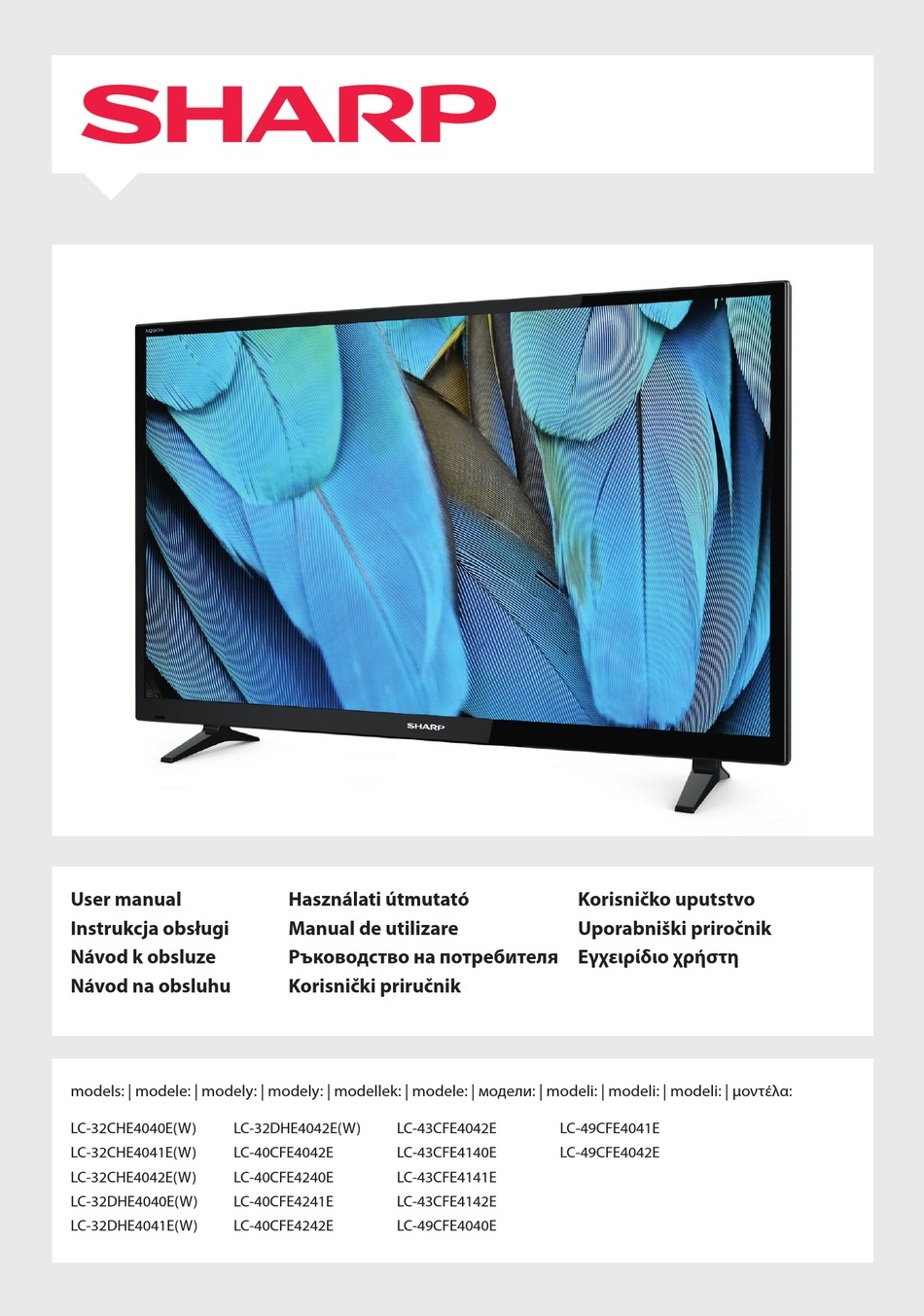 SHARP LC-32CHE4040E USER MANUAL Pdf Download | ManualsLib