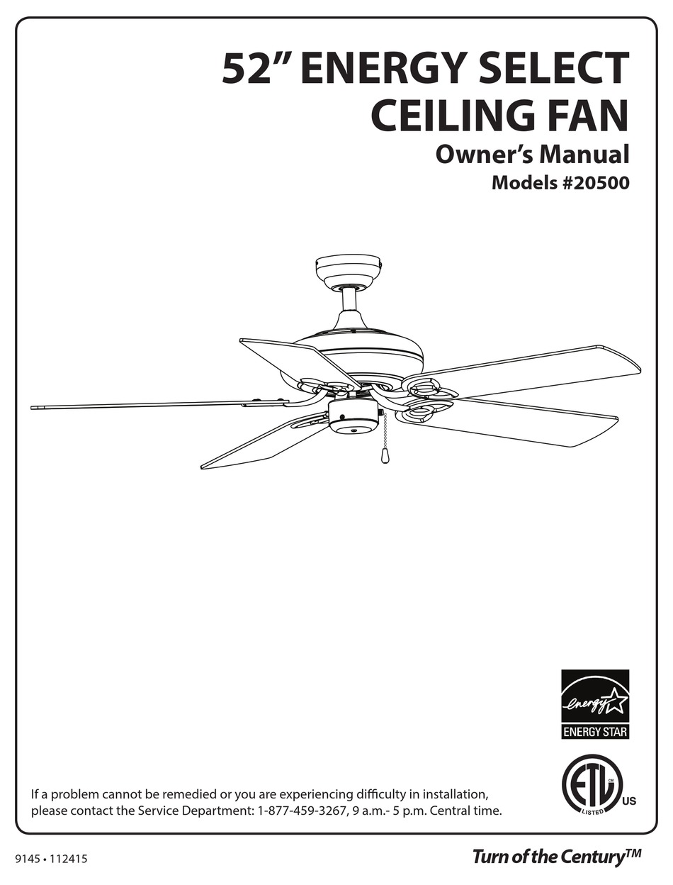 TURN OF THE CENTURY 20500 OWNER S MANUAL Pdf Download ManualsLib