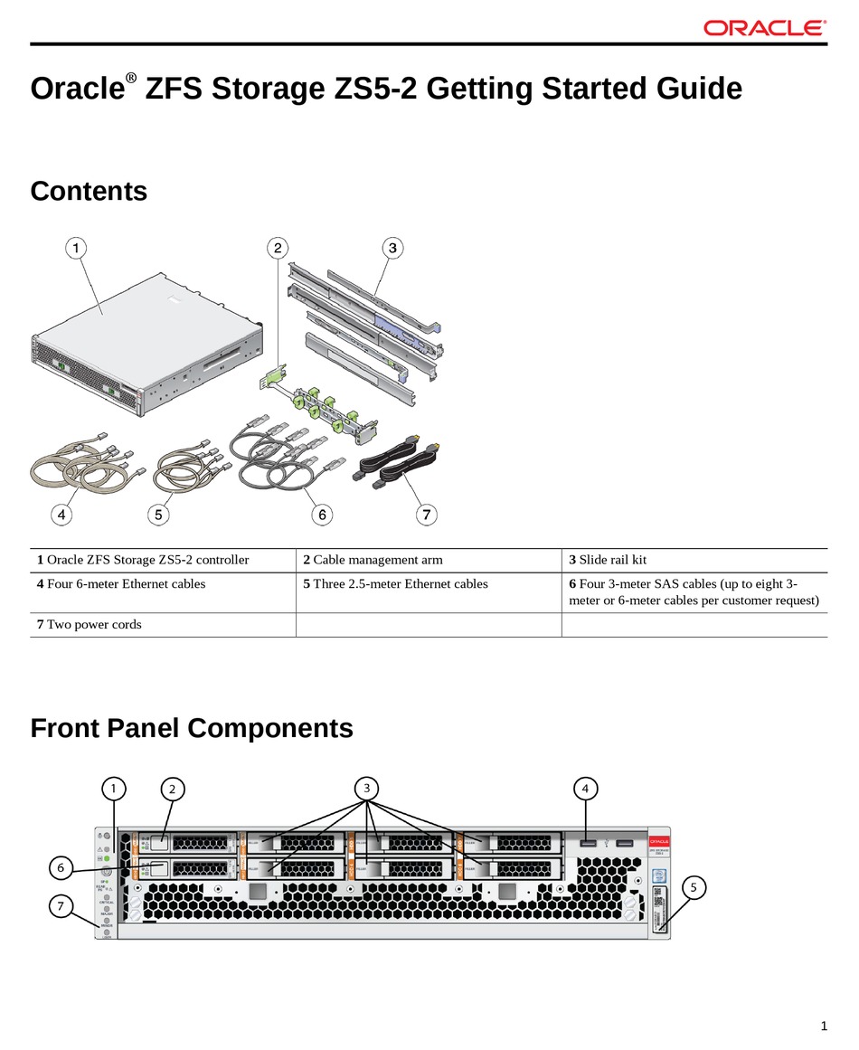 Oracle Zfs Storage Zs5 2 Getting Started Manual Pdf Download Manualslib