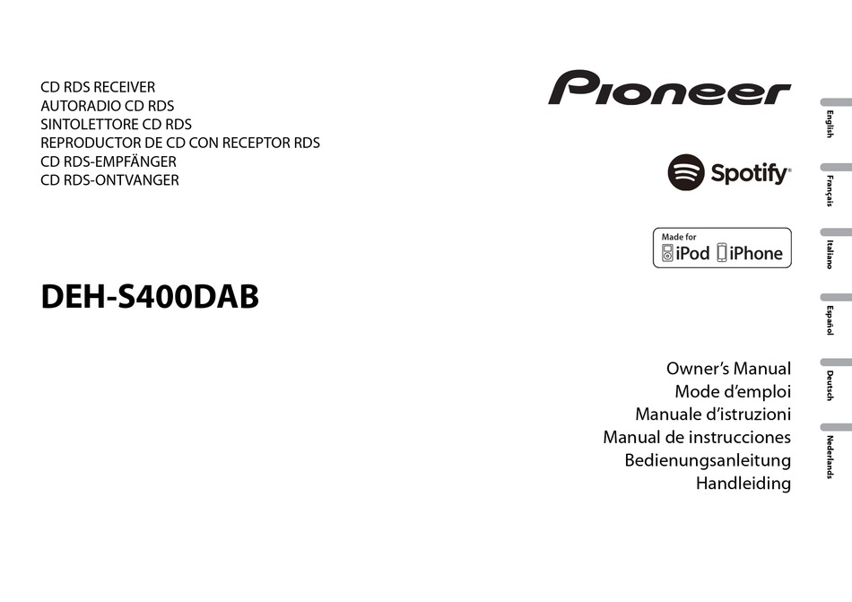 PIONEER DEH-S400DAB OWNER'S MANUAL Pdf Download | ManualsLib