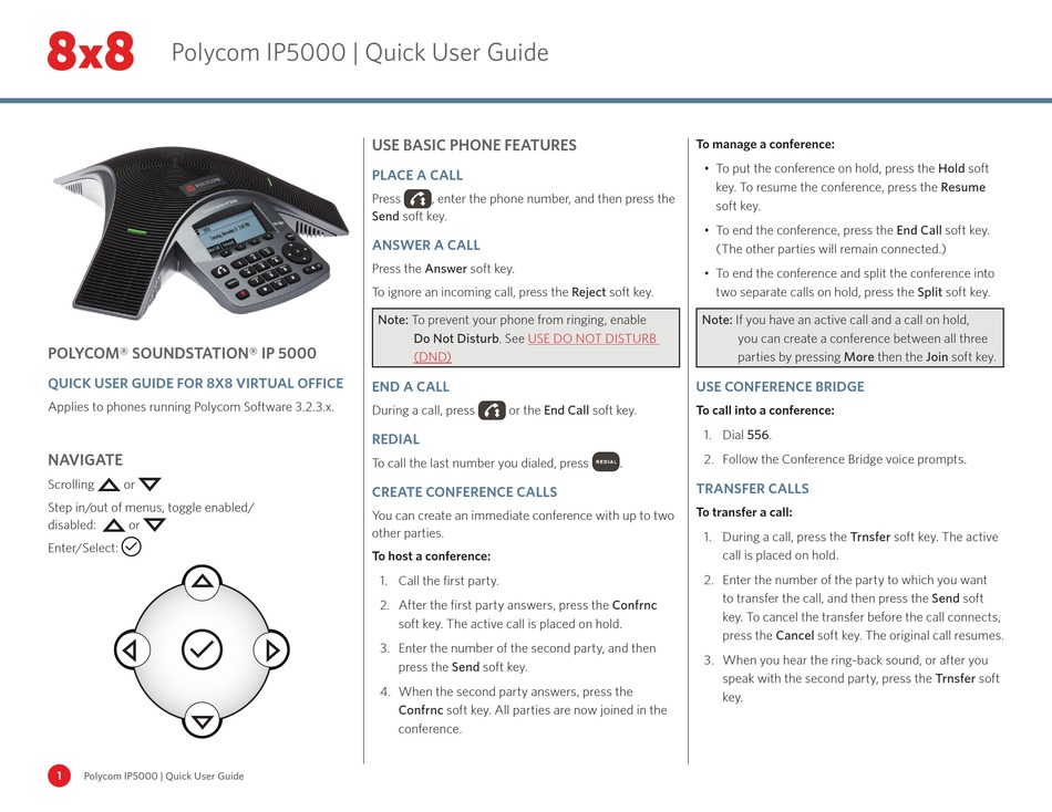 POLYCOM IP5000 QUICK USER MANUAL Pdf Download | ManualsLib