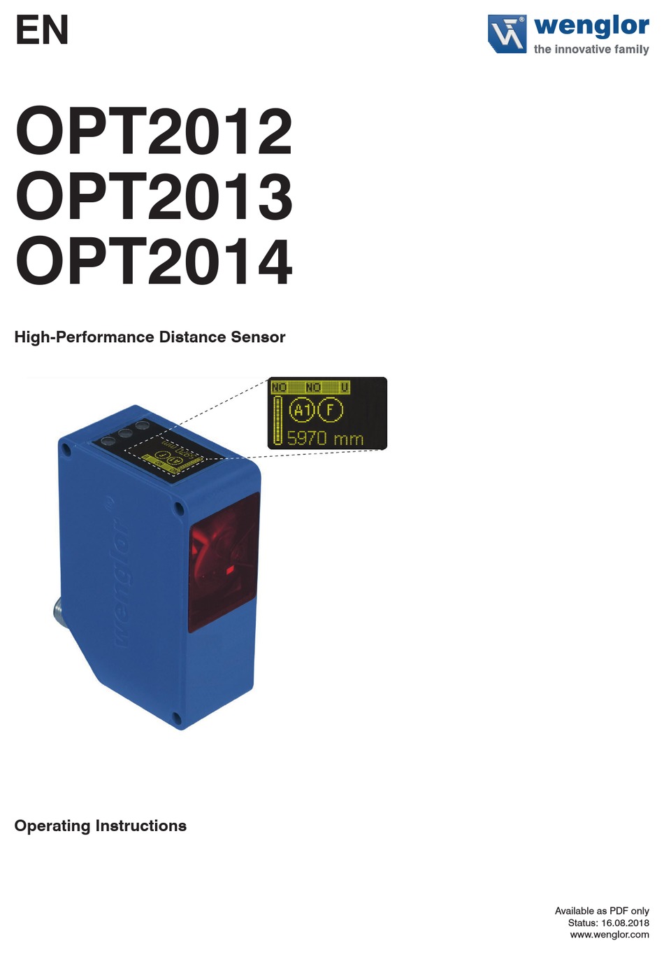 WENGLOR OPT2012 OPERATING INSTRUCTIONS MANUAL Pdf Download | ManualsLib