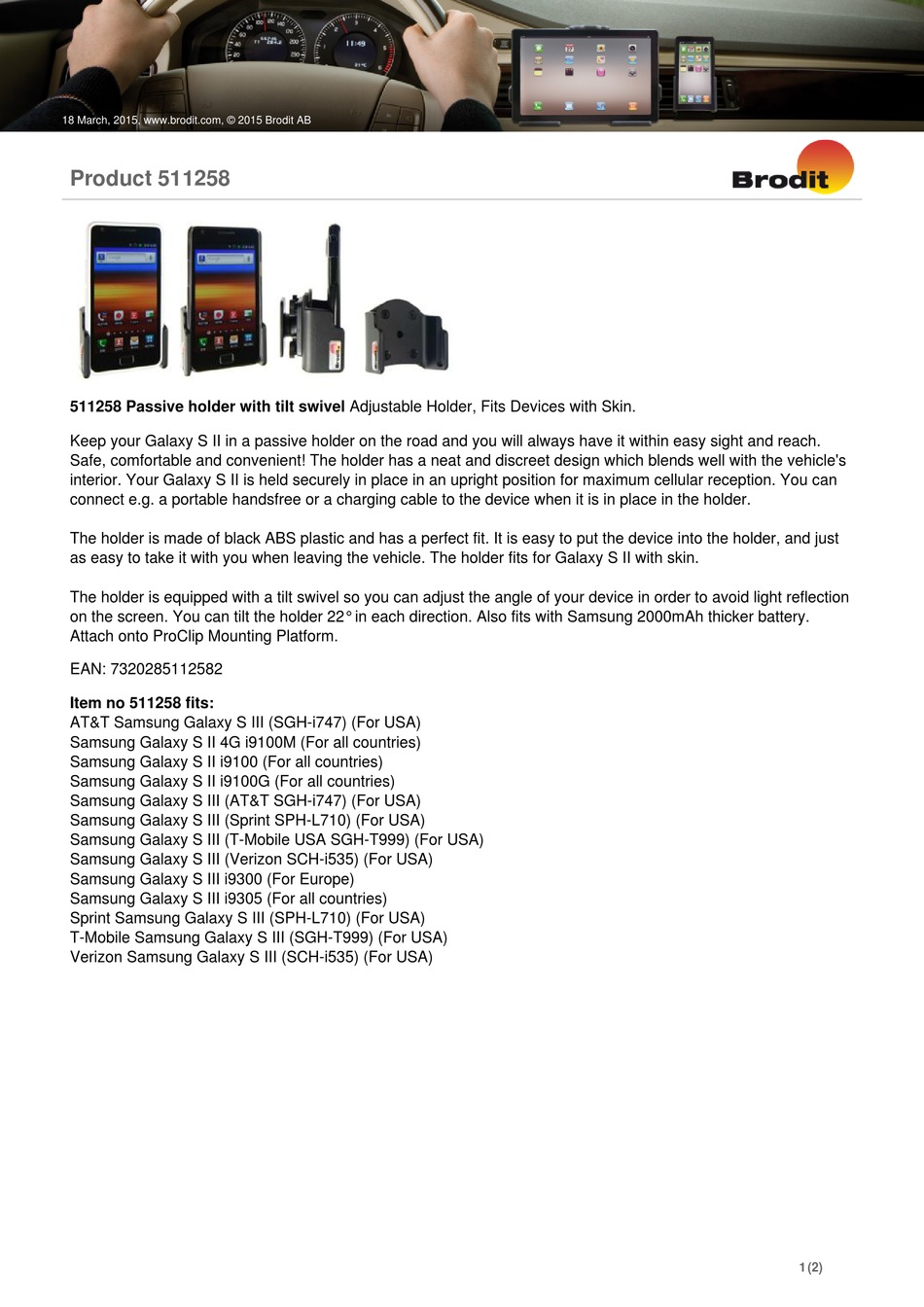 BRODIT 511258 USER MANUAL Pdf Download | ManualsLib