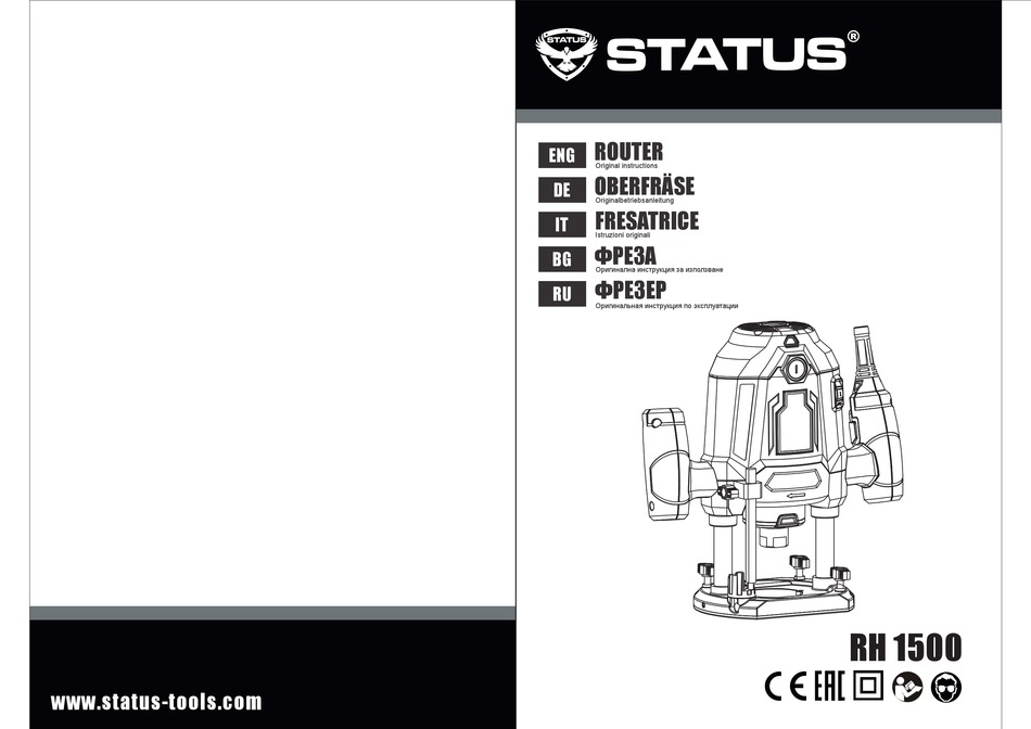 STATUS RH 1500 ORIGINAL INSTRUCTIONS MANUAL Pdf Download | ManualsLib