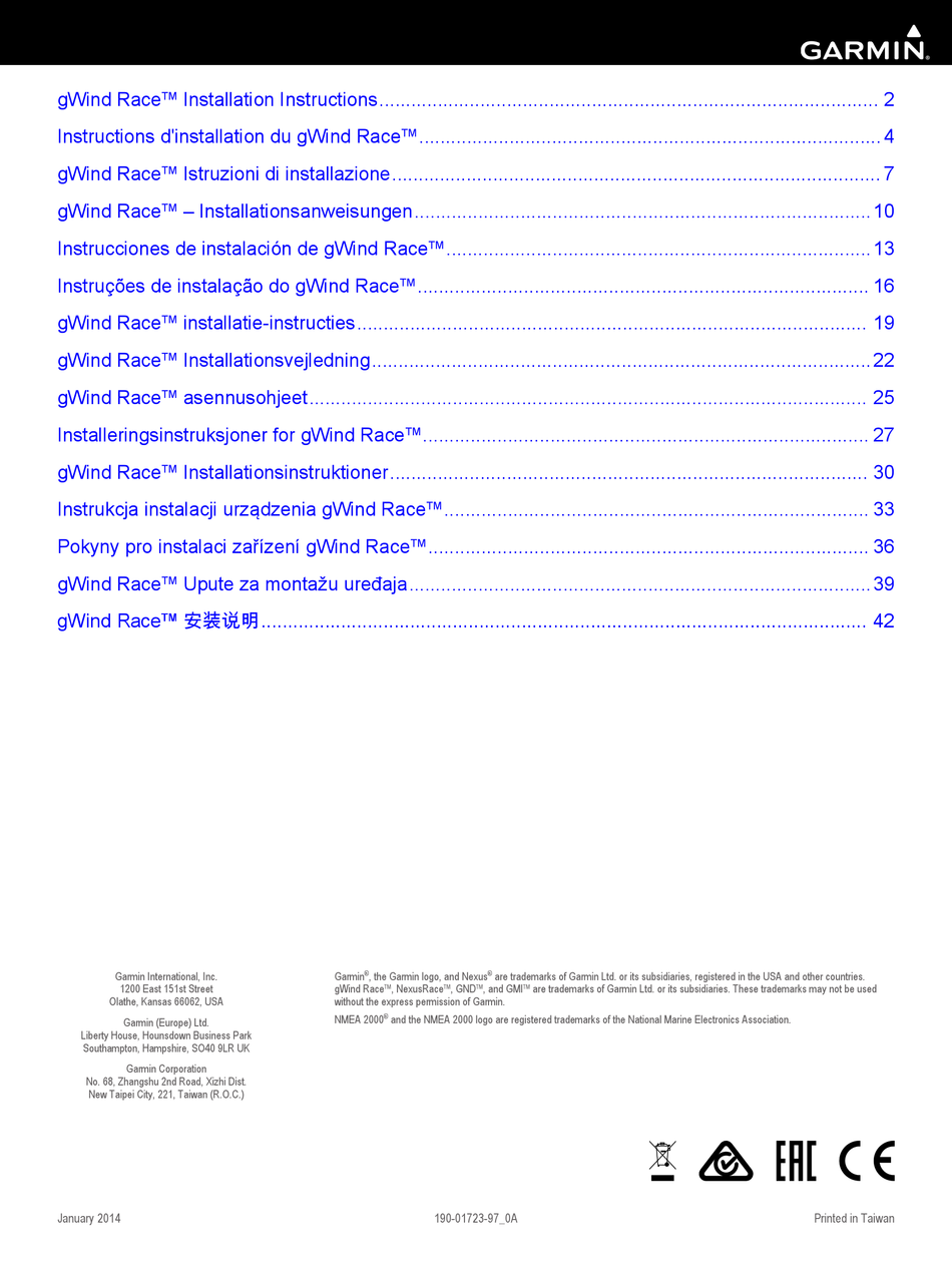GARMIN GWIND RACE INSTALLATION INSTRUCTIONS MANUAL Pdf Download ...