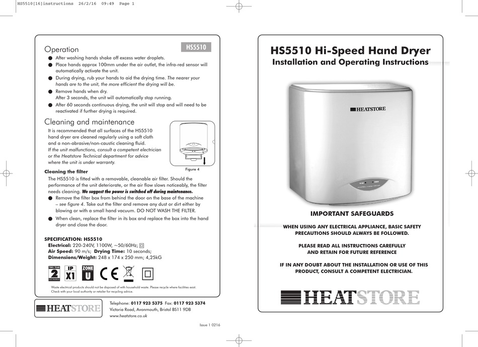 HEATSTORE HS5510 INSTALLATION AND OPERATING INSTRUCTIONS Pdf Download ...