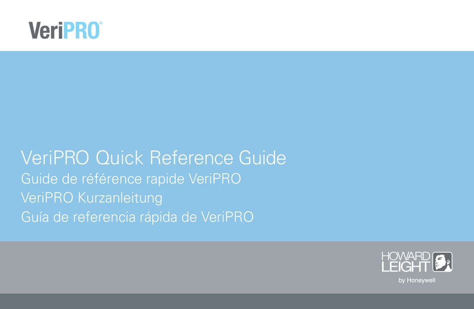 HONEYWELL HOWARD LEIGHT VERIPRO QUICK REFERENCE MANUAL Pdf Download ...