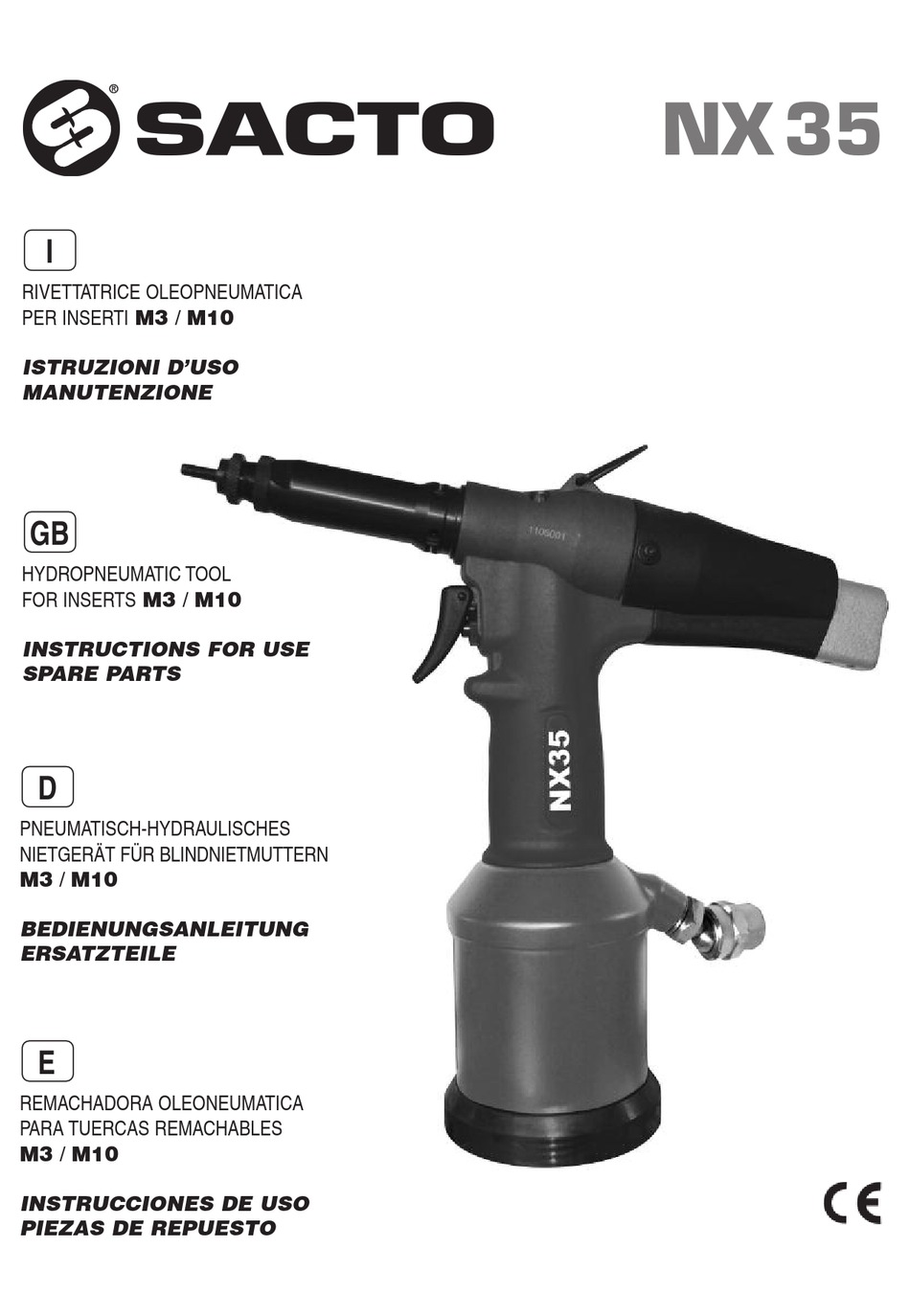 SACTO NX35 INSTRUCTIONS FOR USE AND PARTS LIST Pdf Download | ManualsLib