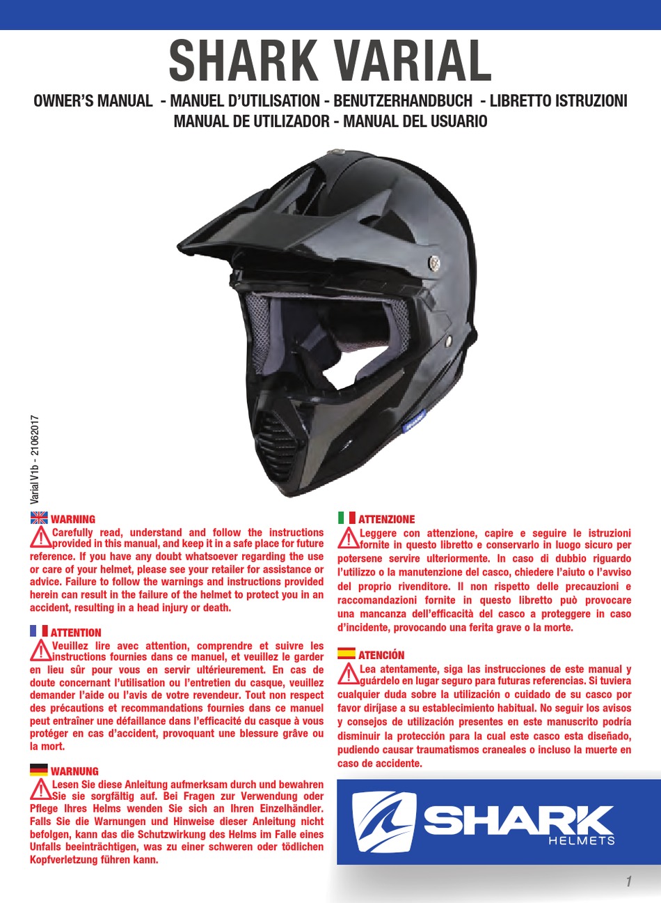 SHARK VARIAL OWNER'S MANUAL Pdf Download | ManualsLib