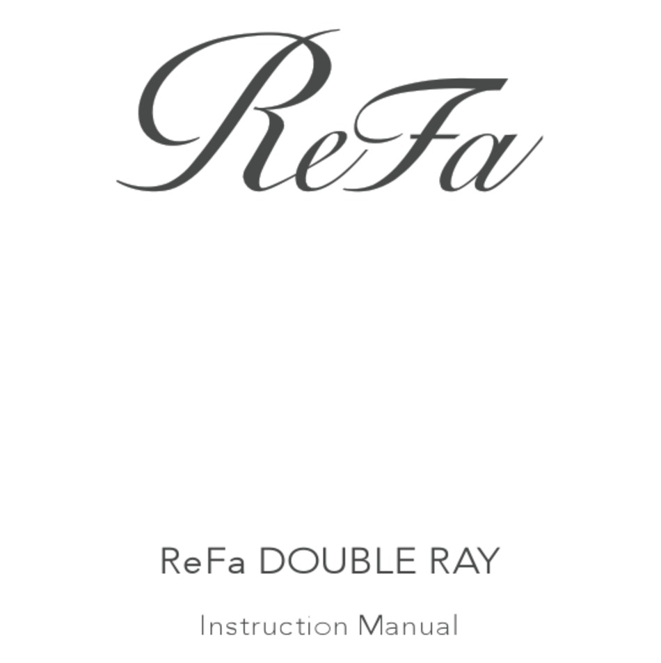 MTG REFA DOUBLE RAY INSTRUCTION MANUAL Pdf Download | ManualsLib