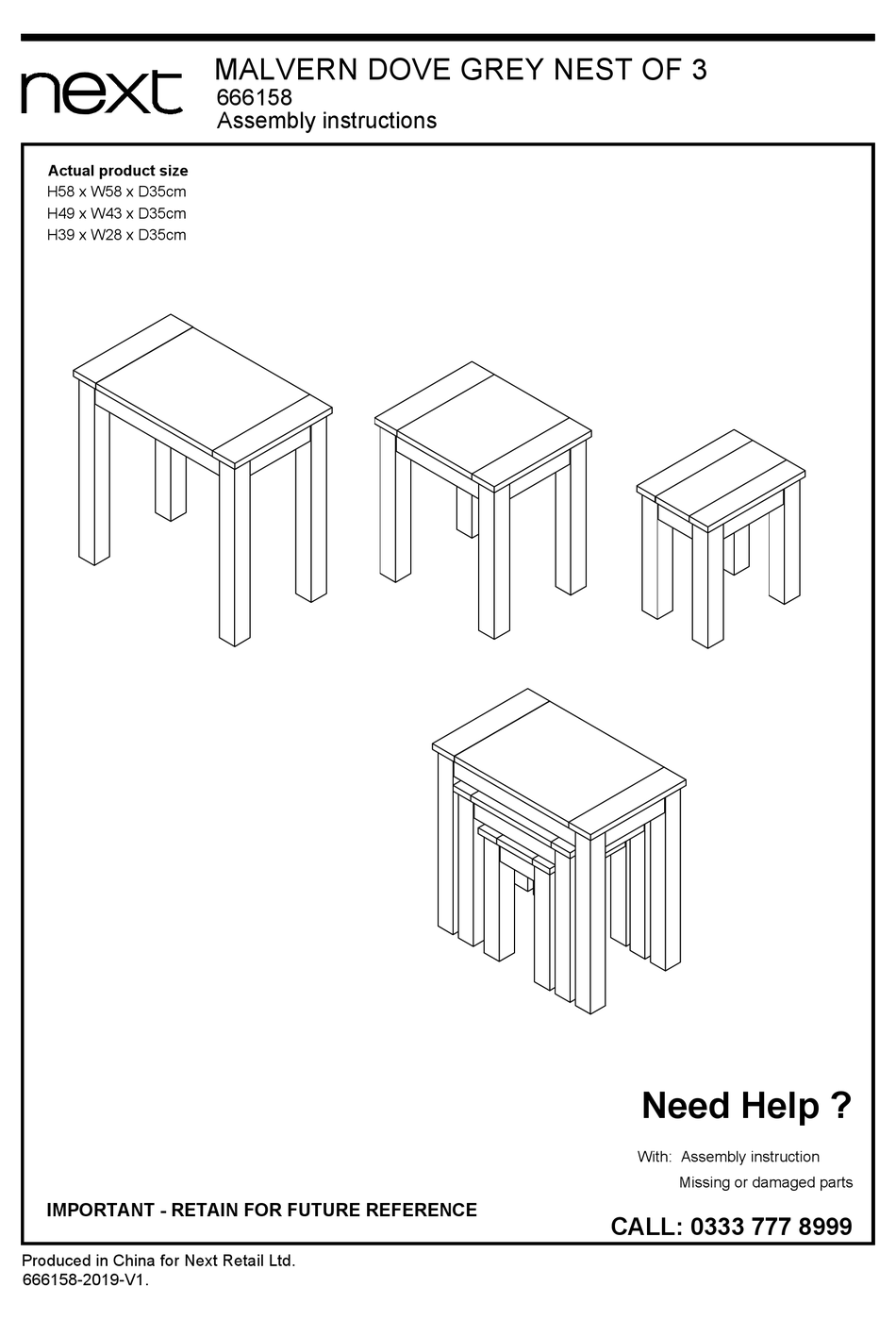 NEXT 666158 ASSEMBLY INSTRUCTIONS MANUAL Pdf Download | ManualsLib