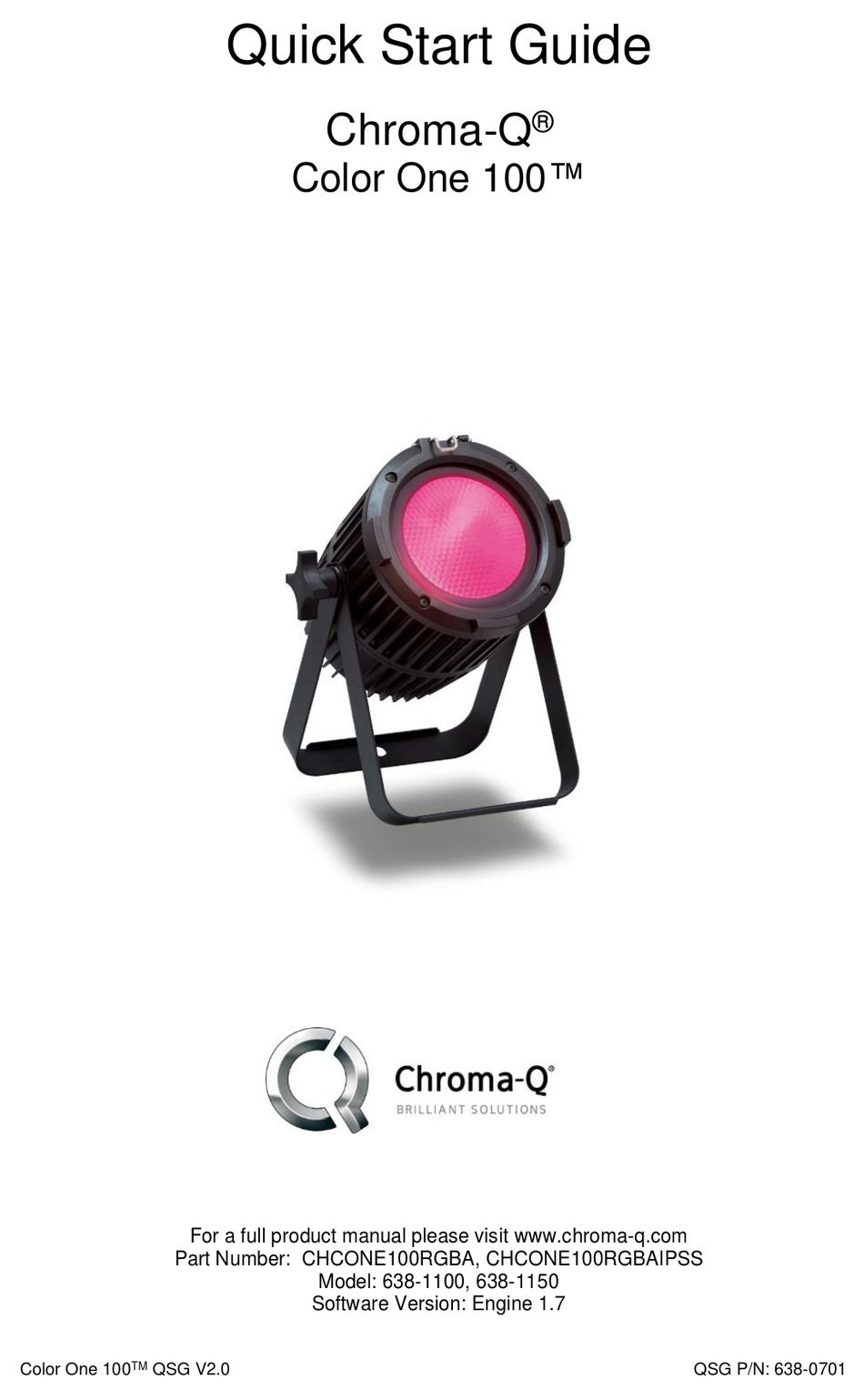 CHROMA COLOR ONE 100 638-1100 QUICK START MANUAL Pdf Download | ManualsLib