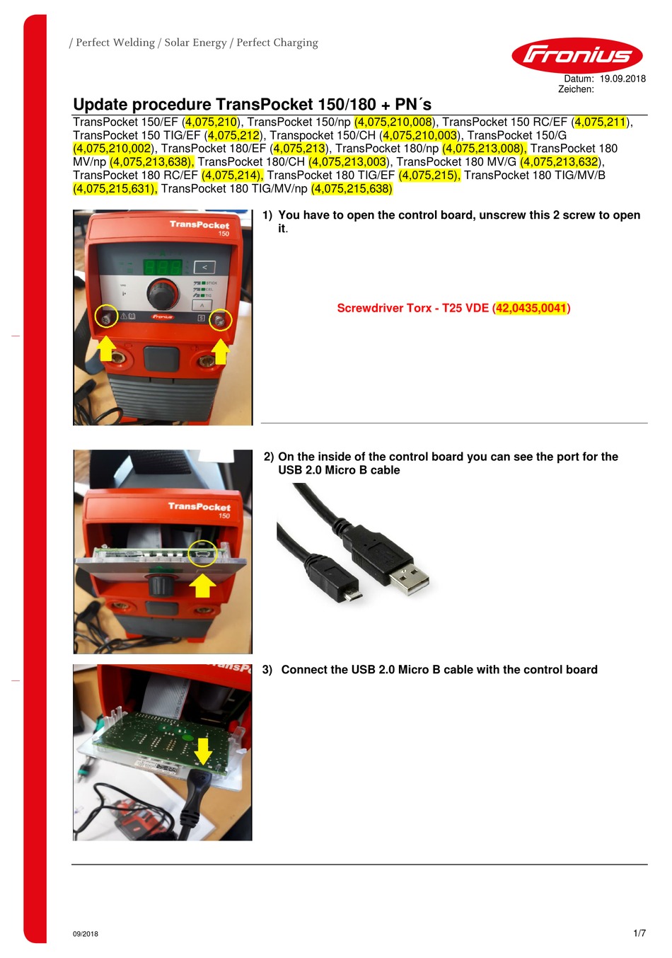 FRONIUS TRANSPOCKET 150 UPDATE PROCEDURE Pdf Download | ManualsLib
