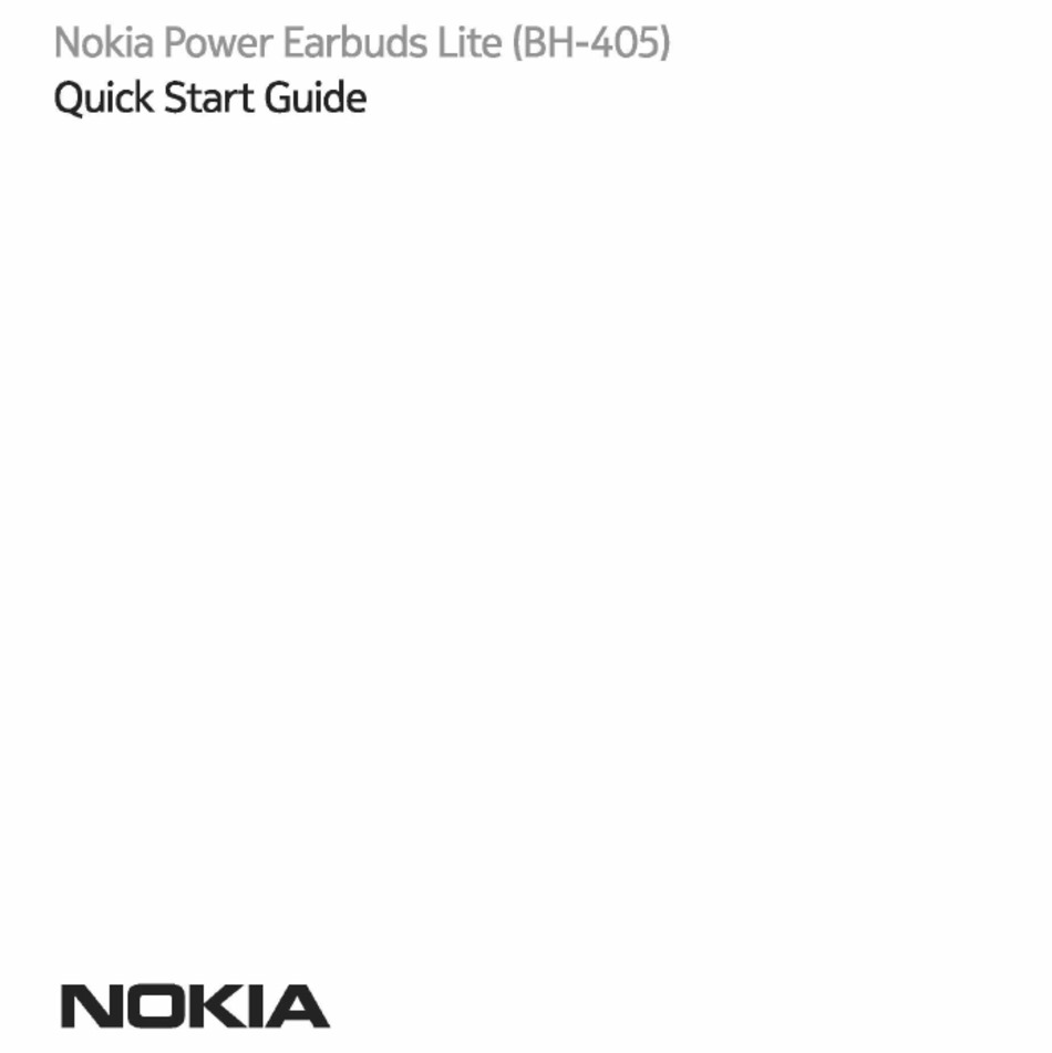 NOKIA POWER EARBUDS LITE QUICK START MANUAL Pdf Download | ManualsLib