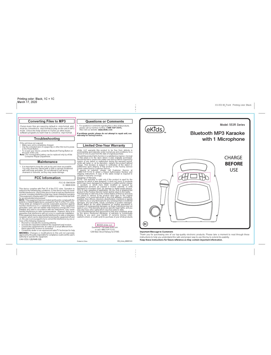 EKIDS 553R SERIES MANUAL Pdf Download | ManualsLib