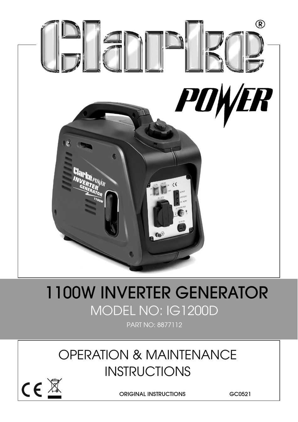 CLARKE IG1200D OPERATION & MAINTENANCE INSTRUCTIONS MANUAL Pdf Download ...