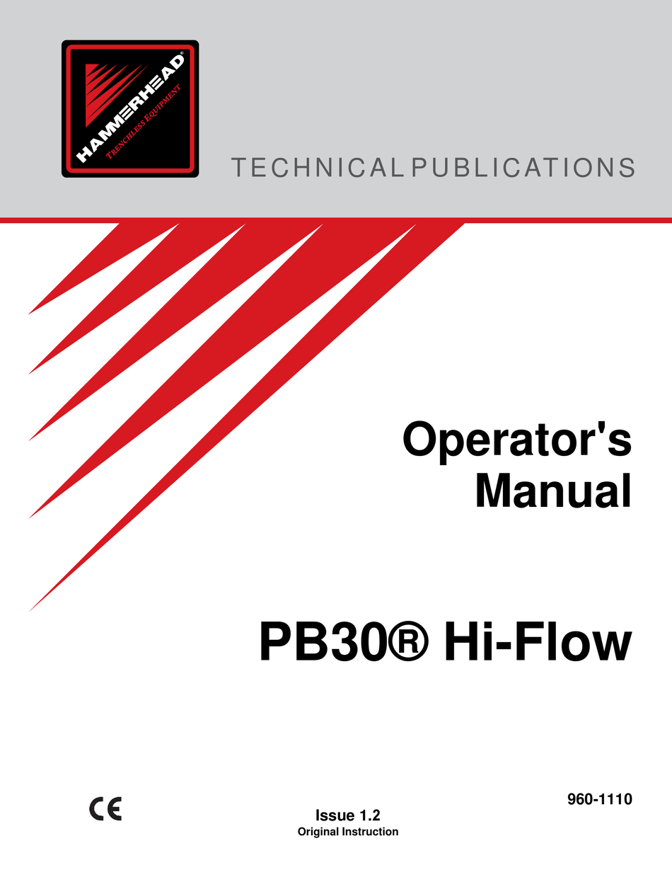 HAMMERHEAD PB30 OPERATOR'S MANUAL Pdf Download | ManualsLib