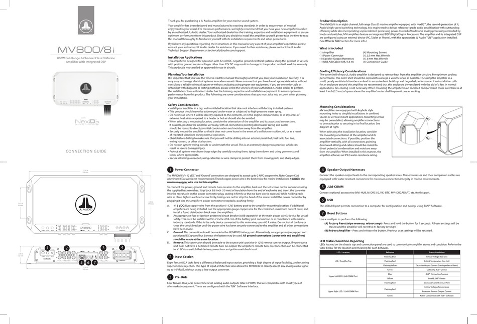JL AUDIO MV800/8I CONNECTION MANUAL Pdf Download | ManualsLib