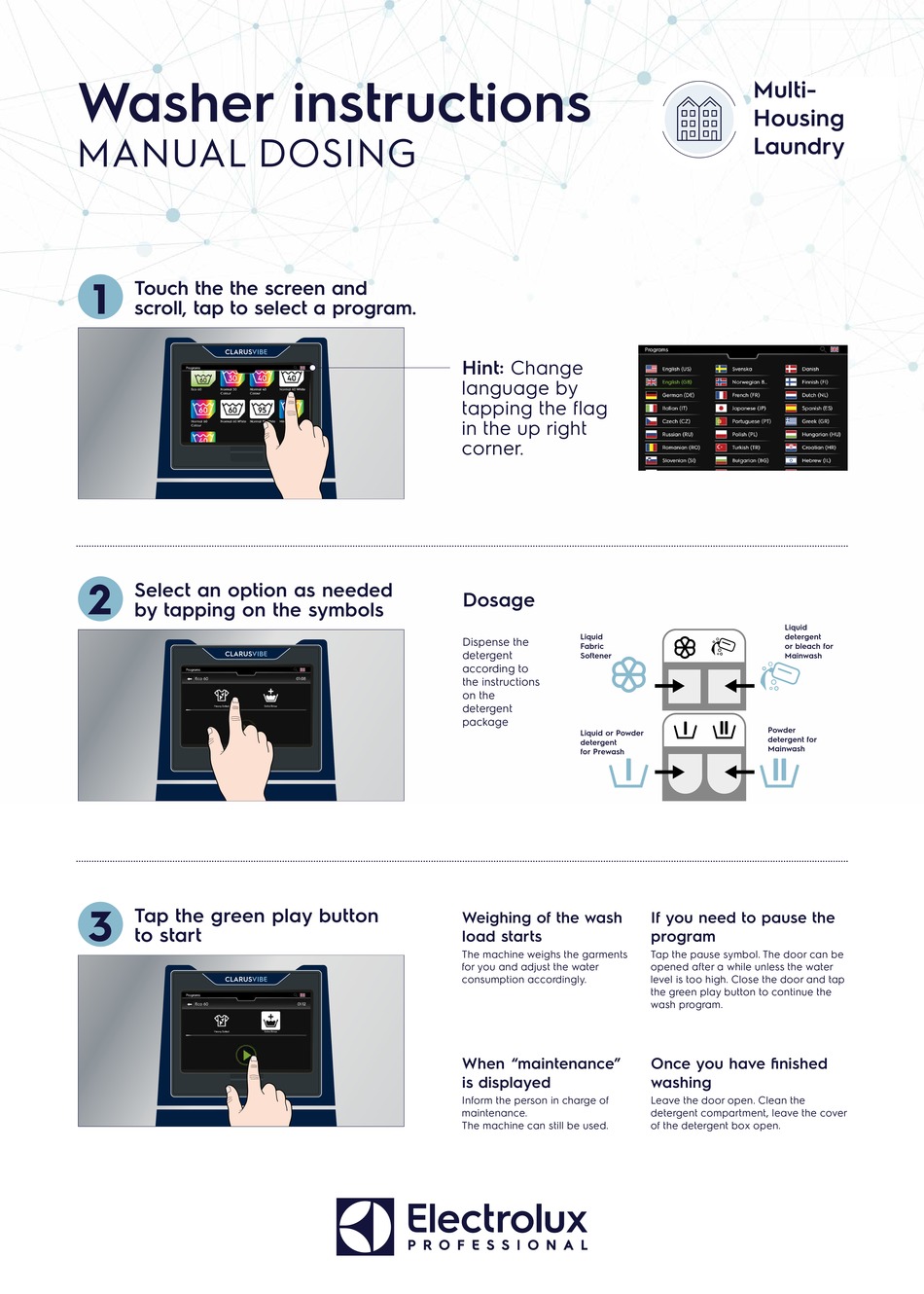 ELECTROLUX WH6-8CV INSTRUCTIONS Pdf Download | ManualsLib
