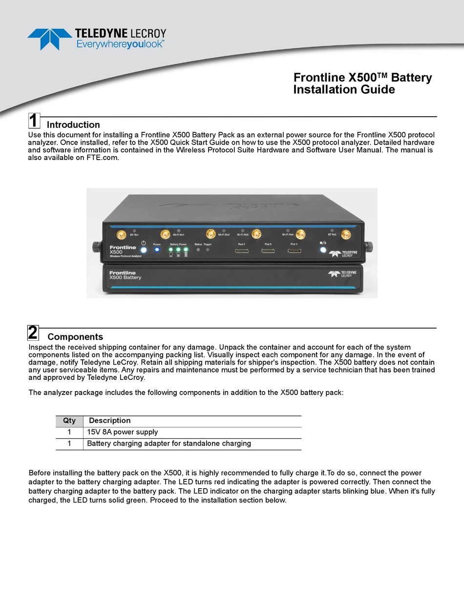 TELEDYNE LECROY FRONTLINE X500 INSTALLATION MANUAL Pdf Download ... TELEDYNE LECROY FRONTLINE X500 INSTALLATION MANUAL Pdf Download ...