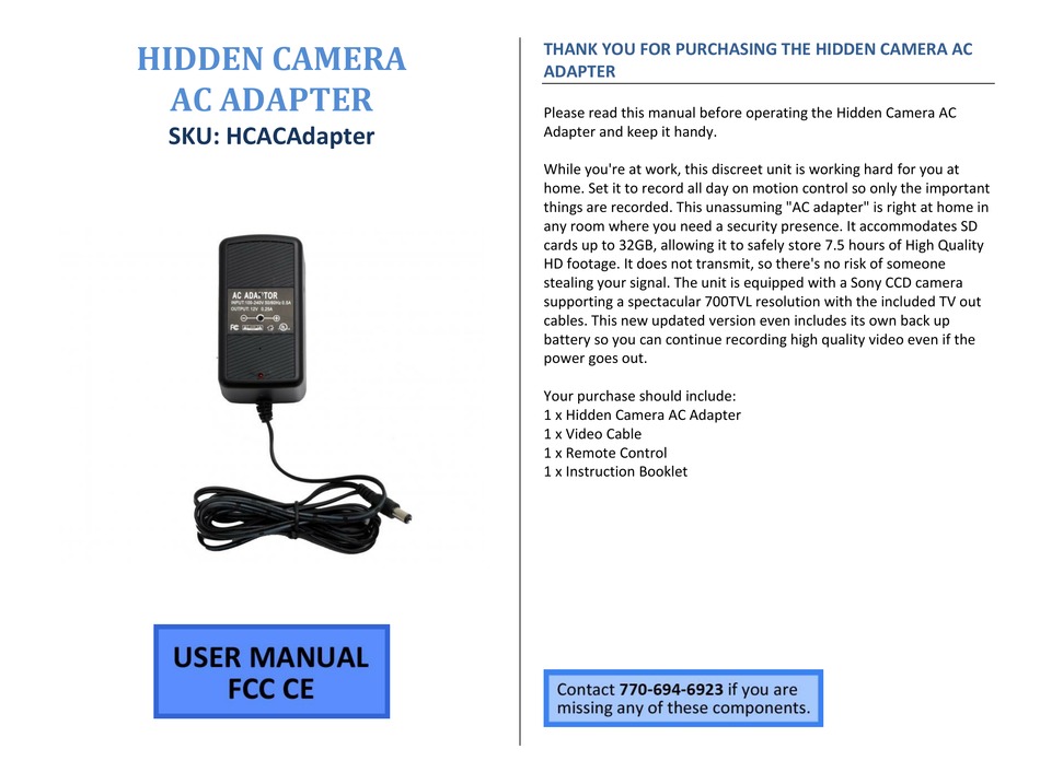 MINI GADGETS HCACADAPTER USER MANUAL Pdf Download | ManualsLib