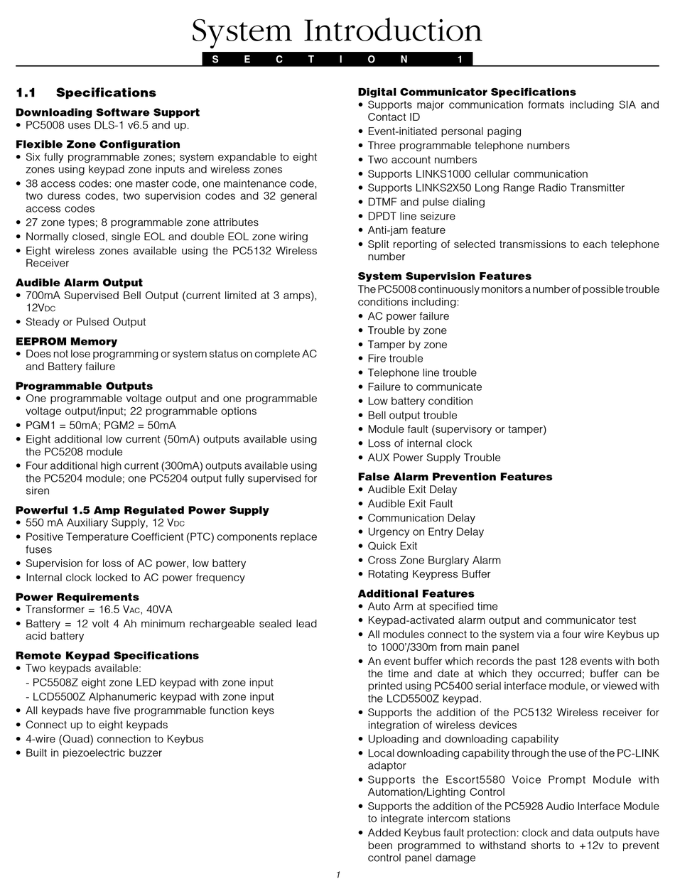 DSC PC5008 INSTALLATION MANUAL Pdf Download | ManualsLib