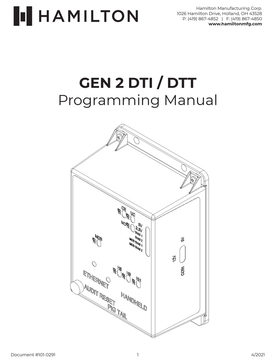 HAMILTON GEN 2 DTI PROGRAMMING MANUAL Pdf Download | ManualsLib