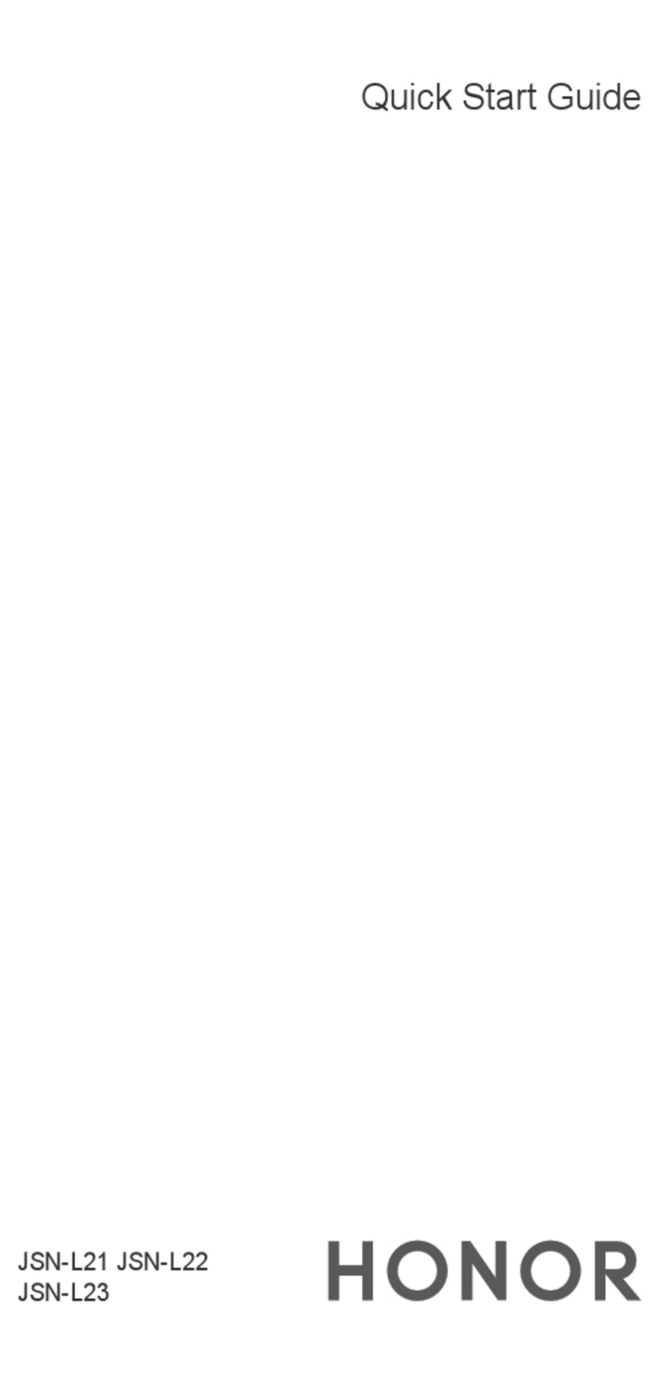 HUAWEI HONOR JSN-L21 QUICK START MANUAL Pdf Download | ManualsLib