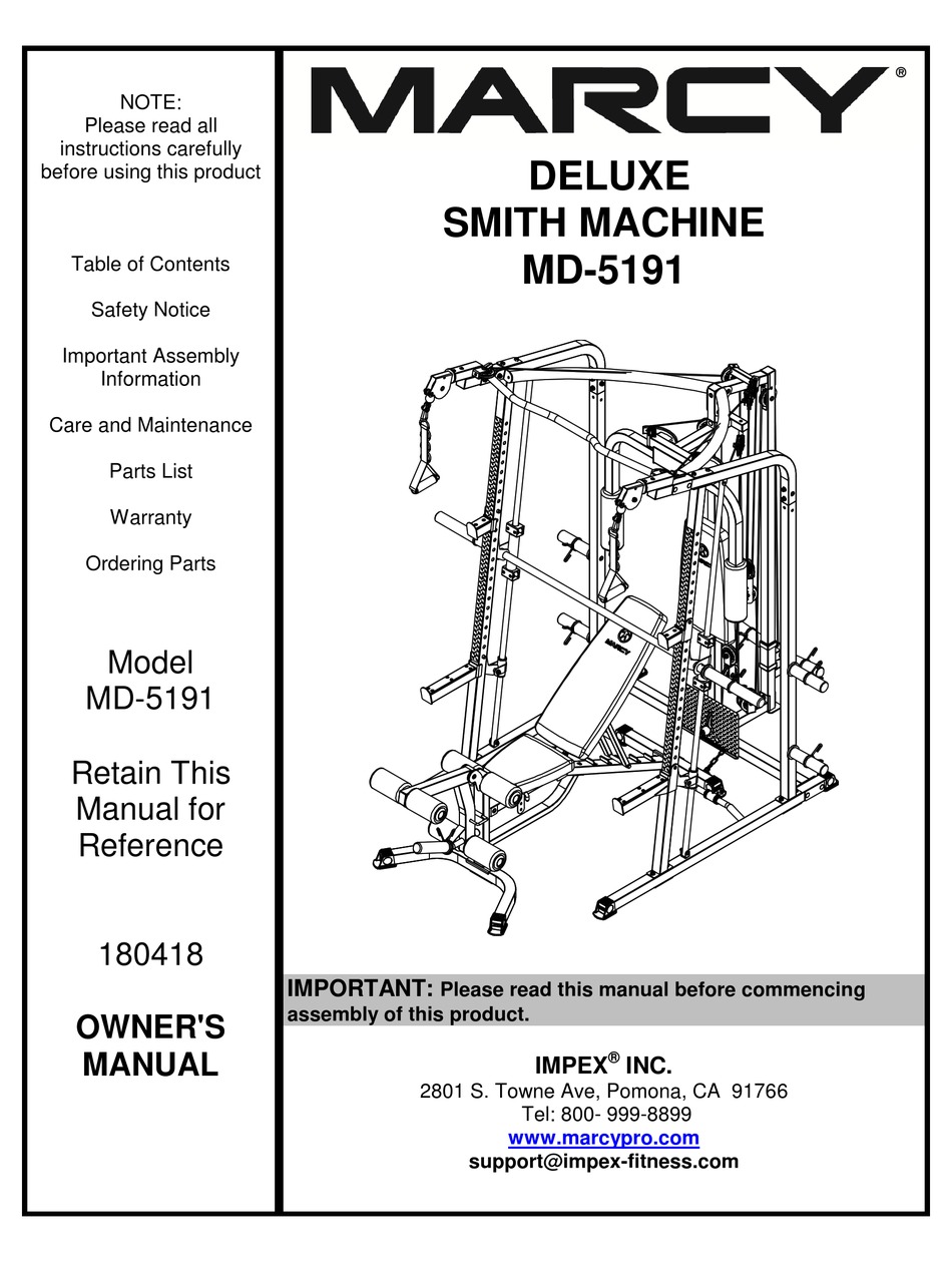 IMPEX MARCY DELUXE MD 5191 OWNER S MANUAL Pdf Download ManualsLib IMPEX MARCY DELUXE MD 5191 OWNER S MANUAL Pdf Download ManualsLib